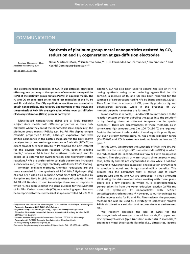 Paper PGMs Final RSC Sustainability | PDF | Catalysis | Redox