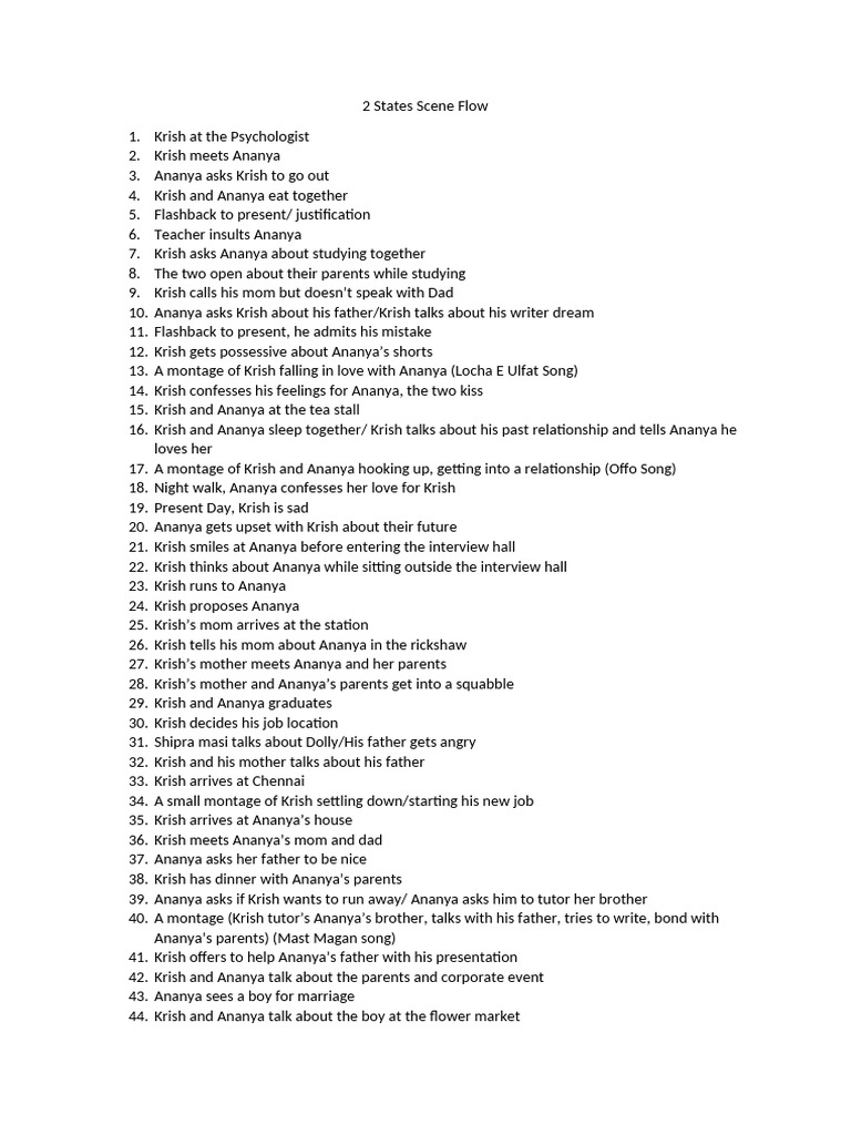 2 States Scene Flow | PDF