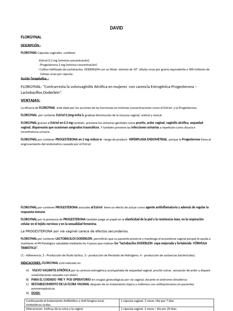 Efectos de Florgynal en Vulvovaginitis | PDF | Progesterona | Vagina