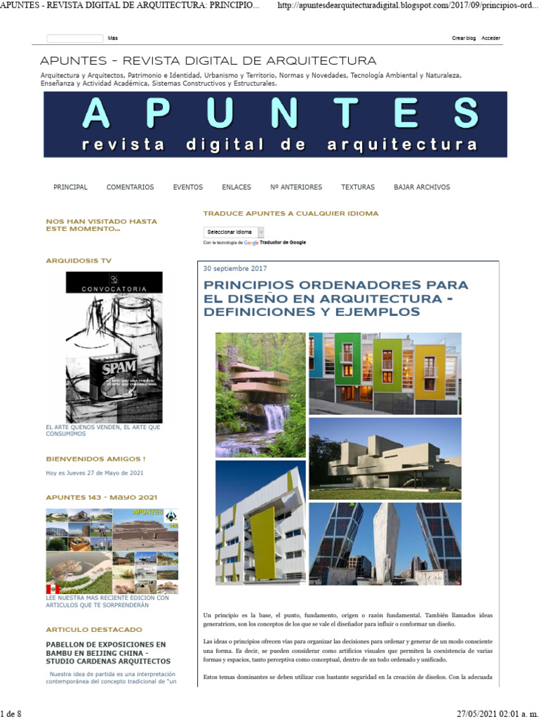 TPAV - UA2 - EnlaceWeb - Principios Ordenadores para El Diseño en Arquitectura - Definiciones y ...