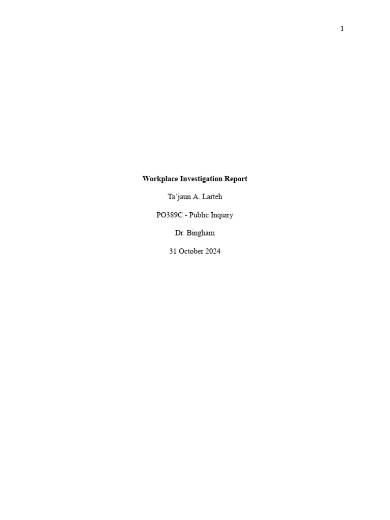 Workplace Investigation Reports | PDF | Harassment | Sexual Harassment