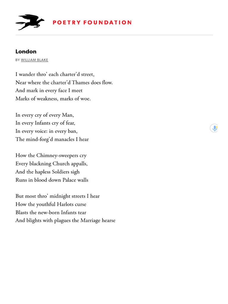 London - Blake | PDF | Religion & Spirituality | Poetry