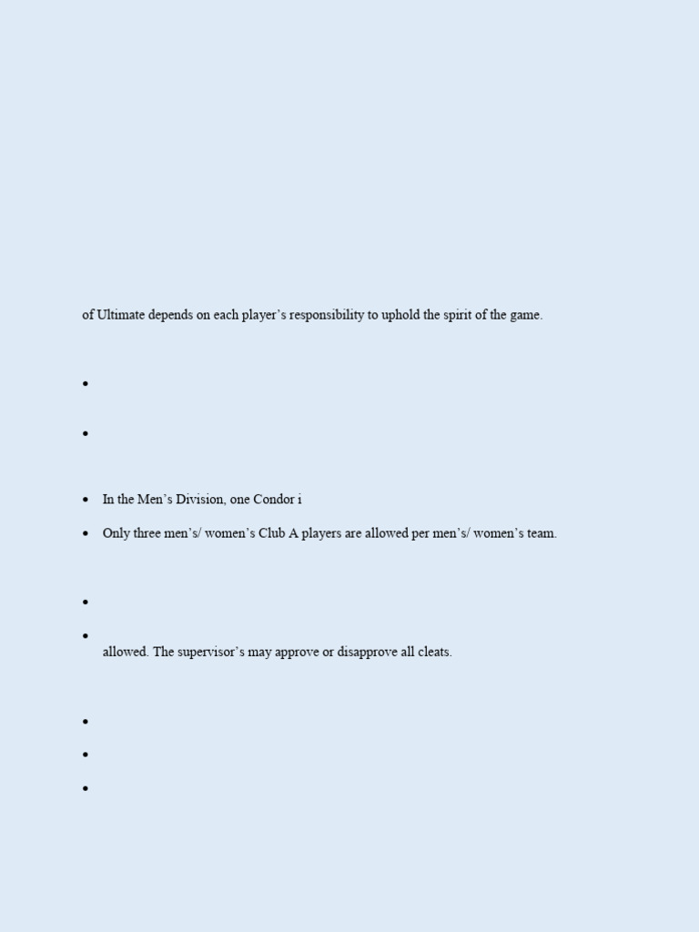 Ultimate Frisbee Intramural Rules Guide | PDF | Team Sports | Sports