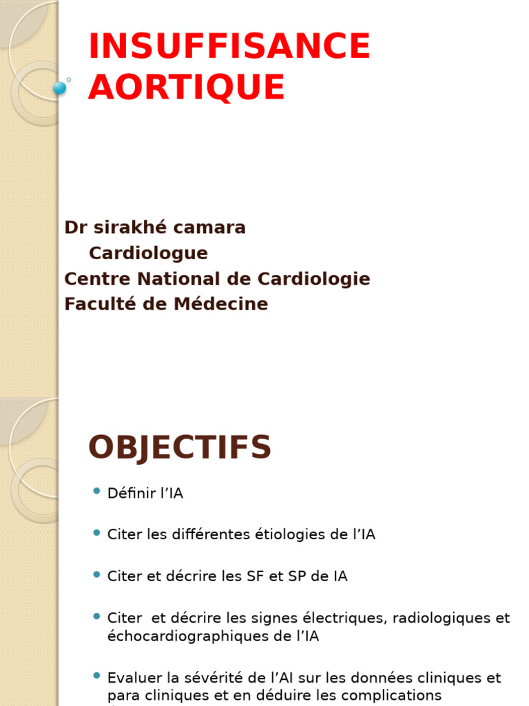 Insuffisance Aortique Dcem2 2020 | PDF | Thorax | Maladies et troubles