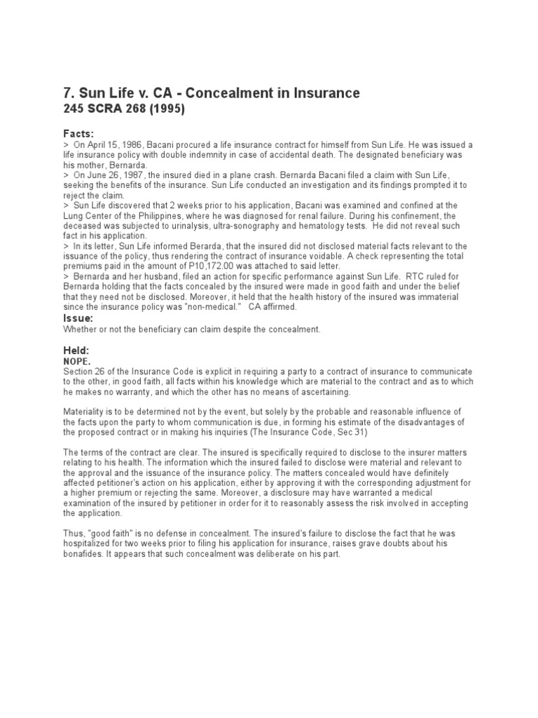 Insurance Cases | PDF | Insurance | Life Insurance