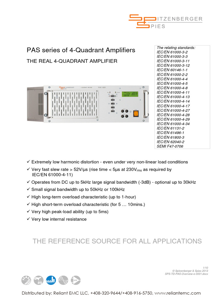 PAS Series 4-Quadrant Amplifiers Overview | PDF | Power Supply | Direct ...