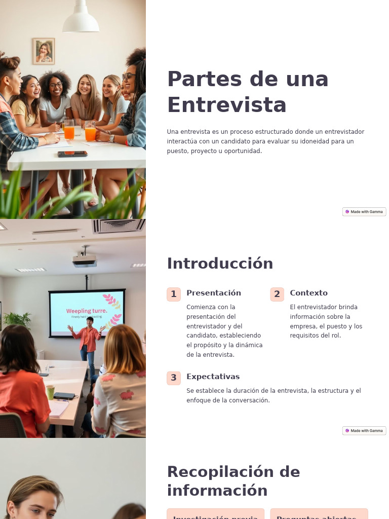 Partes de Una Entrevista | PDF | Comportamiento | Comunicación