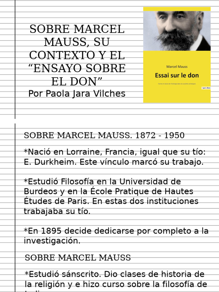 Ensayo sobre el don de Marcel Mauss | PDF | Emile Durkheim | Sociología
