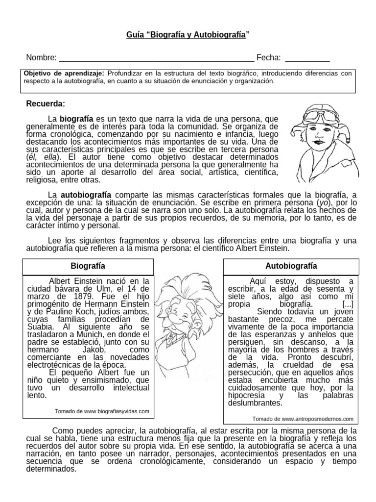 Biografía vs Autobiografía: Claves y Ejemplos | PDF | Autobiografías ...