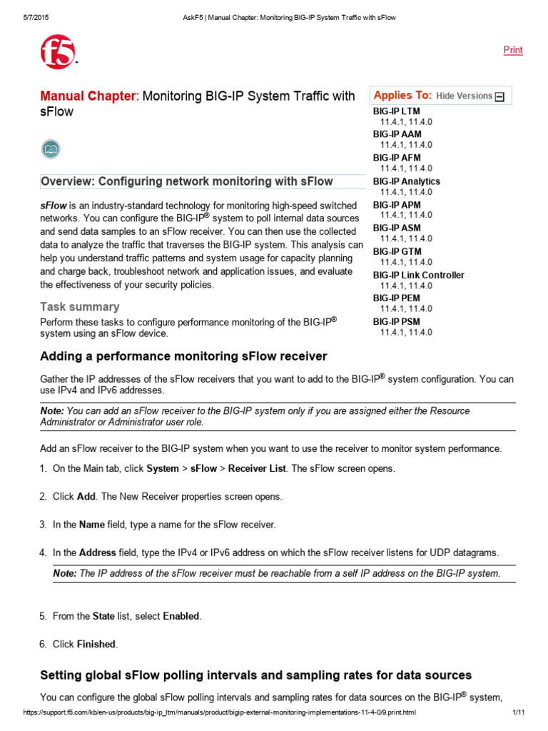 Monitoring BIG-IP System Traffic With Sflow | PDF | Port (Computer ...