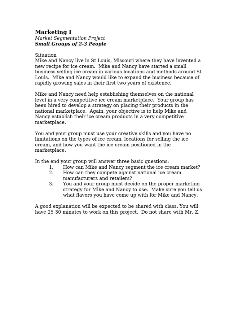 Market Segmentation Project On Ice Cream | PDF