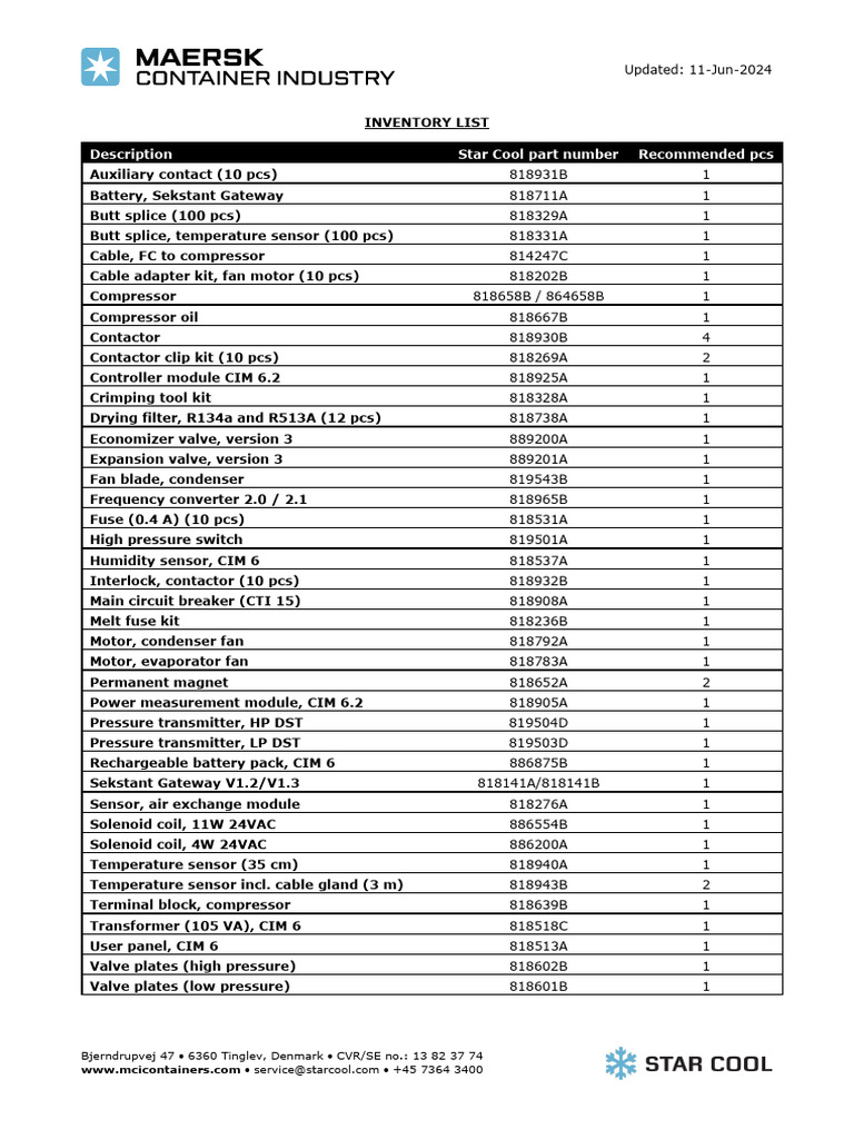 Star Cool Recomended List | PDF | Manufactured Goods | Electrical Engineering