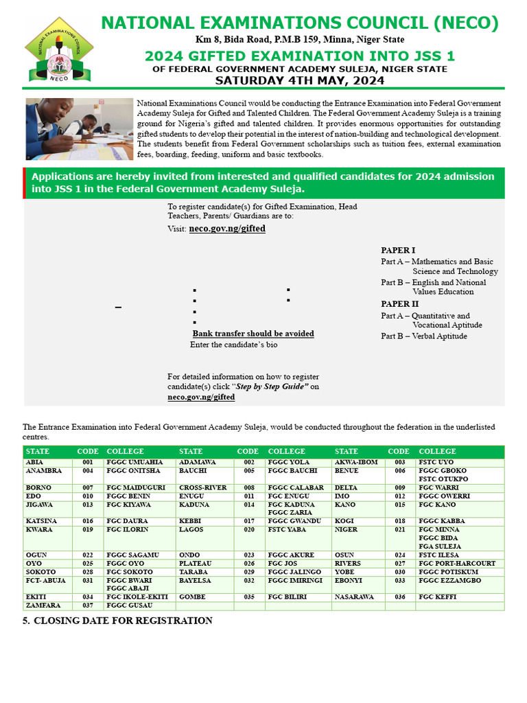 2024 Gifted Registration Guidelines | PDF | Nigeria