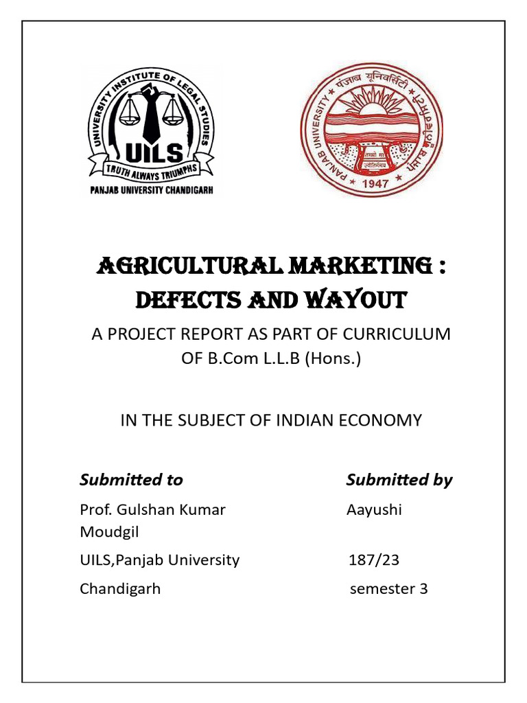 Ind Eco Project File | PDF | Agriculture | Market (Economics)