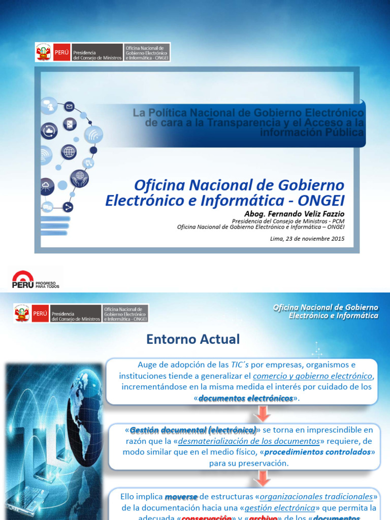 Política Nacional de Gobierno Electrónico | PDF | Gobierno E | La ...