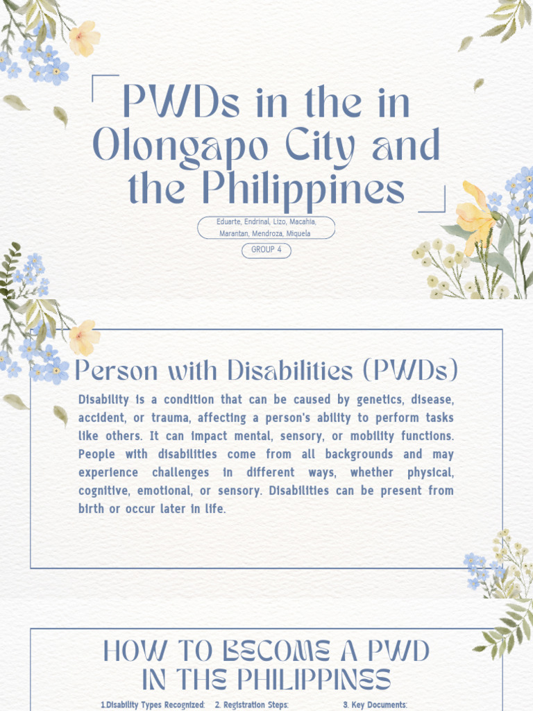 PWDs in the Philippines | PDF | Disability | Intellectual Disability