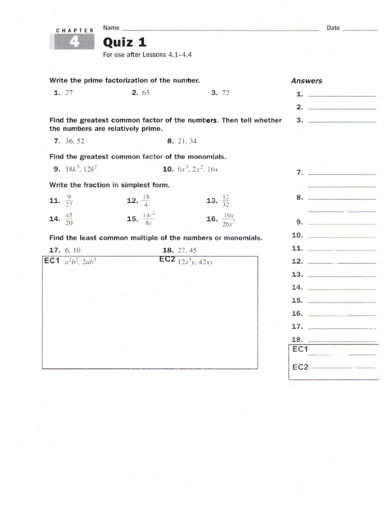 Chapter 4 QUIZ 1 | PDF