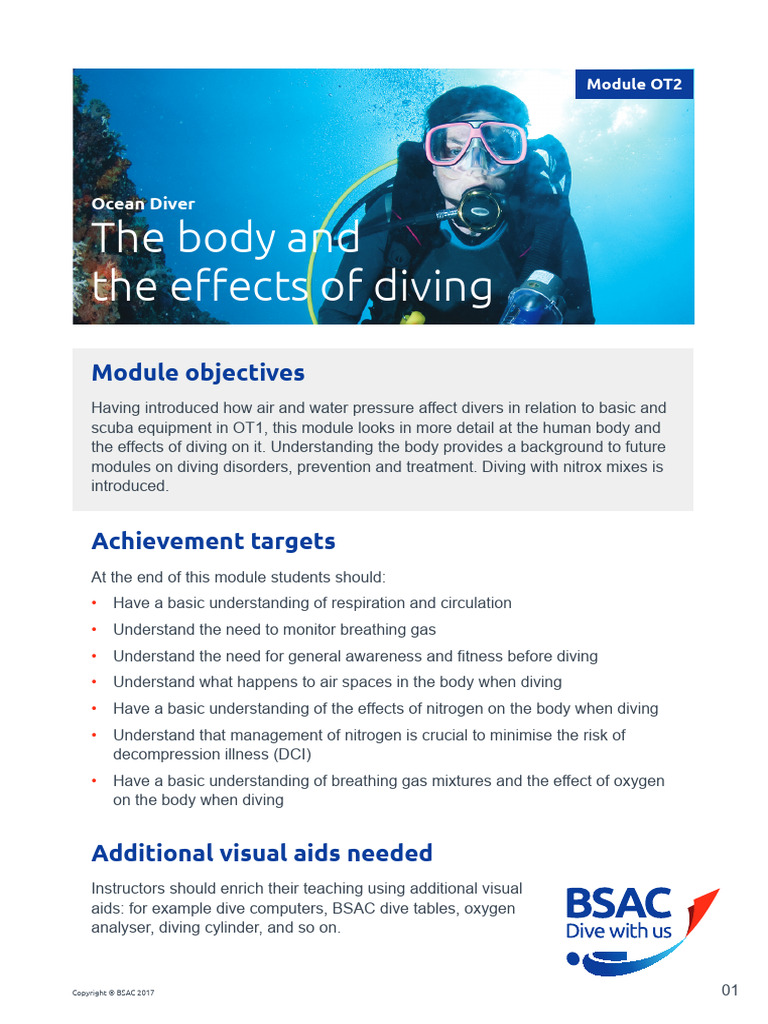 Ot2 Im The Body and The Effects of Diving | PDF | Scuba Diving | Underwater Diving