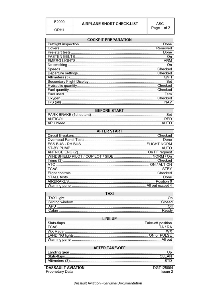 QRH1 - Airplane Short Check-List | PDF | Aircraft Flight Control System ...
