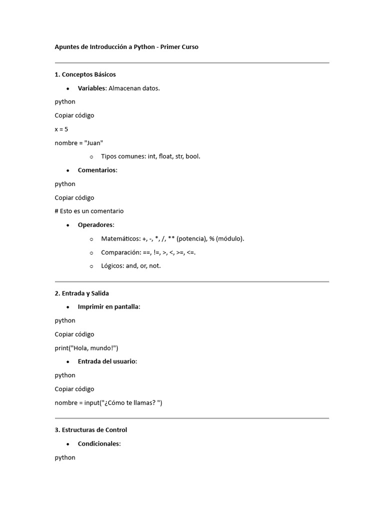 Apuntes de Introducción A Python | PDF | Métodos y materiales de ...