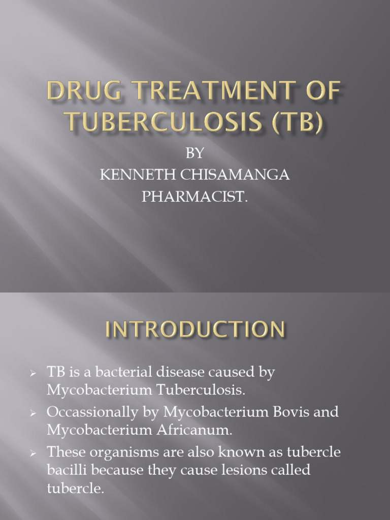 Drug Treatment Strategies for TB | PDF | Tuberculosis | Clinical Medicine