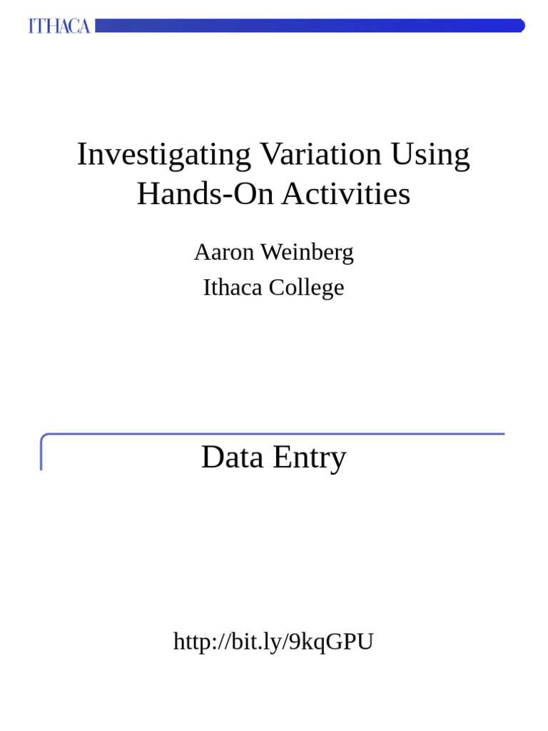 Investigating Variation Using Hands-On Activities | PDF