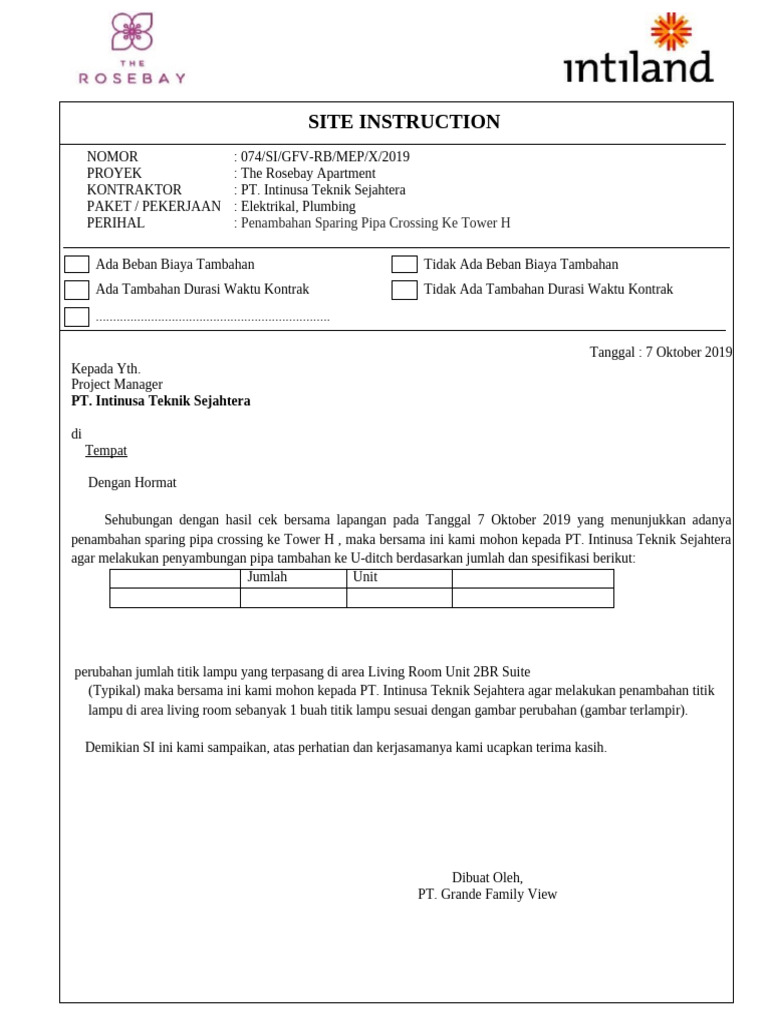 SI-074 - Penambahan Sparing Pipa Crossing Ke Tower H | PDF