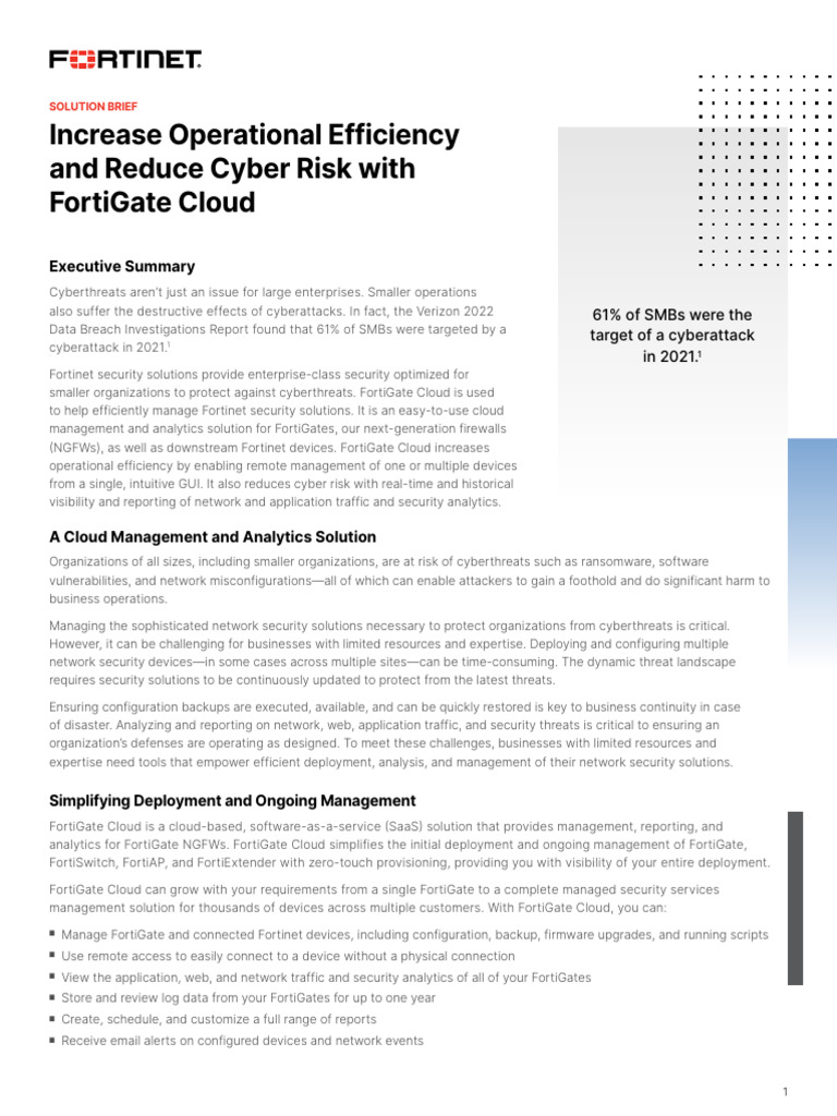 sb-fortigate-cloud-for-smb | PDF | Security | Computer Security