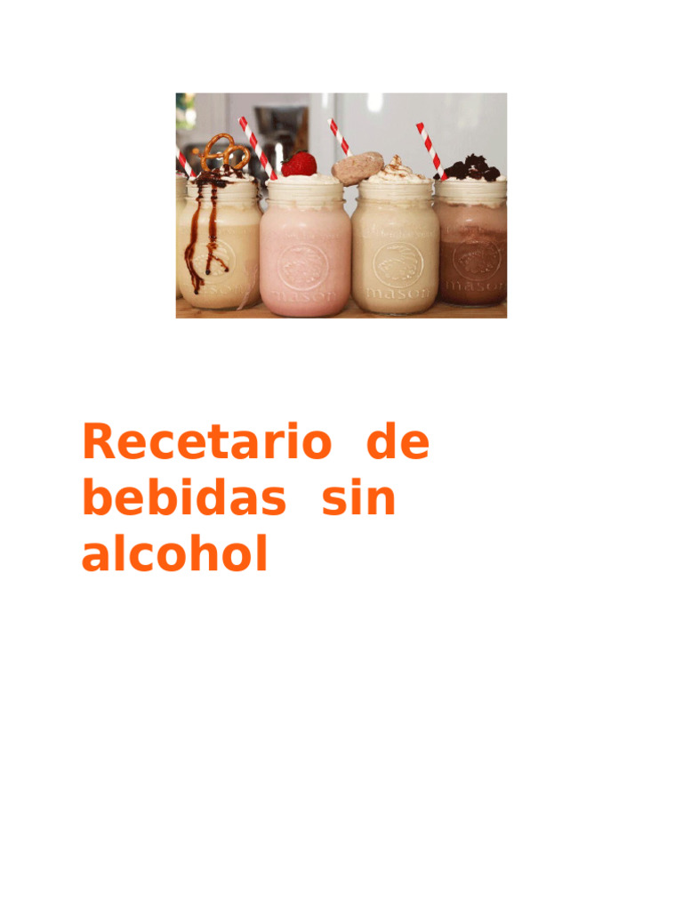 Recetas de Bebidas Sin Alcohol Variadas | PDF | Zalamero | Bebida
