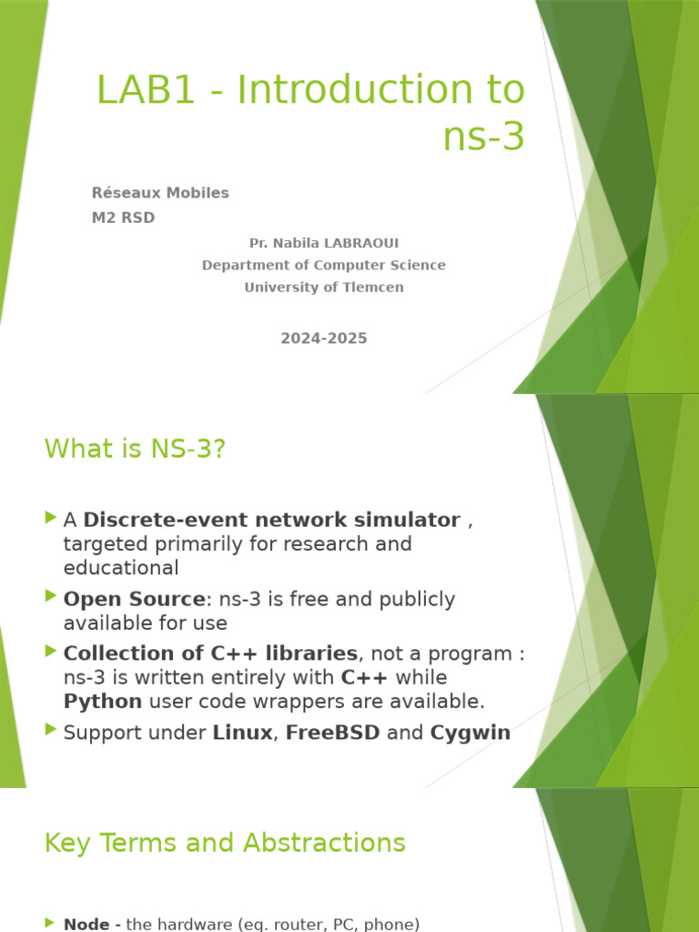 LAB1 - Introduction To ns-3 | PDF | Internet Protocols | Internet Protocol Suite