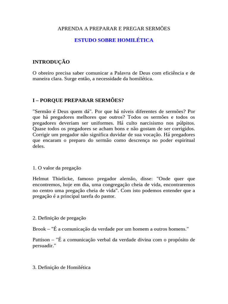 Aprenda A Preparar e Pregar Sermões | PDF | Bíblia | Jesus