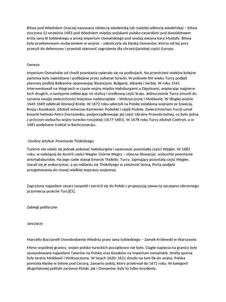 Bitwa Pod Wiedniem | PDF