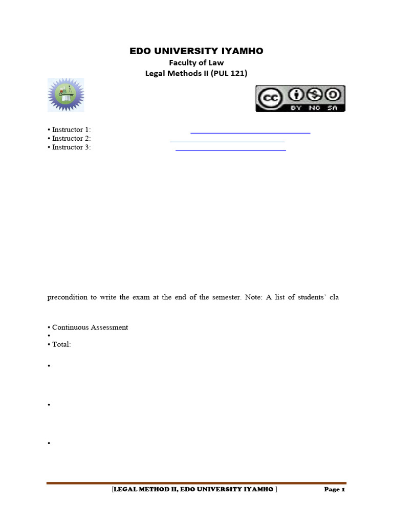 Legal Method II Note | PDF | Precedent | Common Law