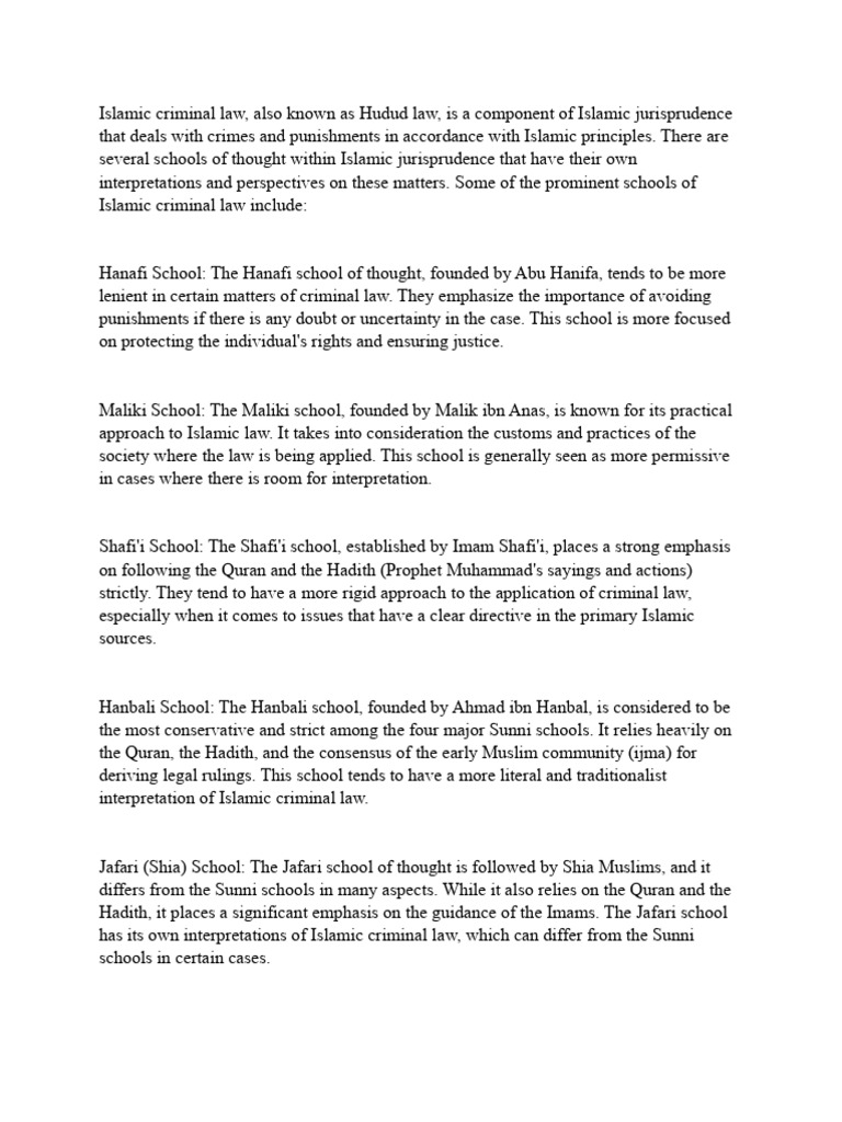 Islamic Schools of Law | PDF | Sunni Islam | Islamic Jurisprudence