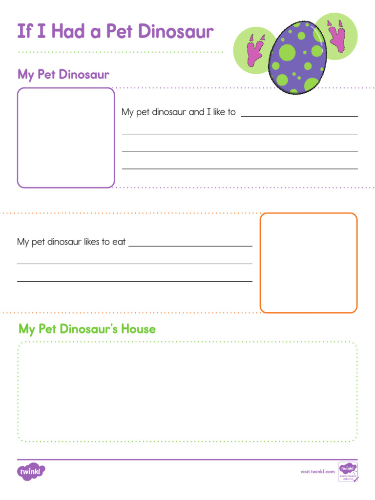 If I Had A Pet Dinosaur Writing Activity | PDF | Art