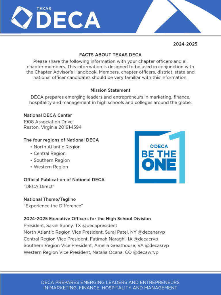 2024-2025 Texas DECA Facts | PDF | Economies | Business