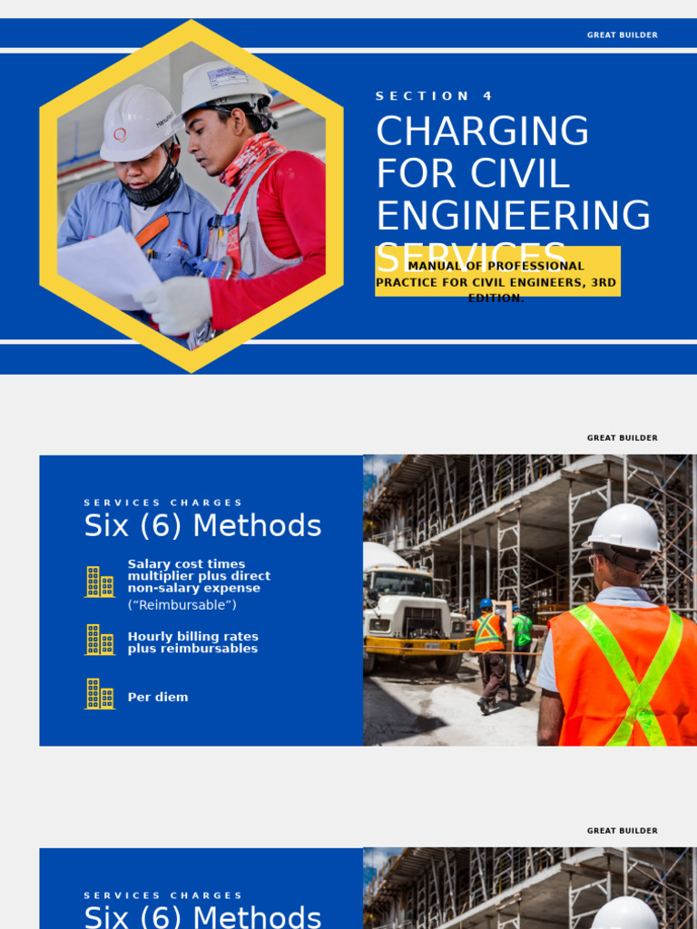 Civil Engineering Service Charges Guide | PDF | Per Diem | Expense