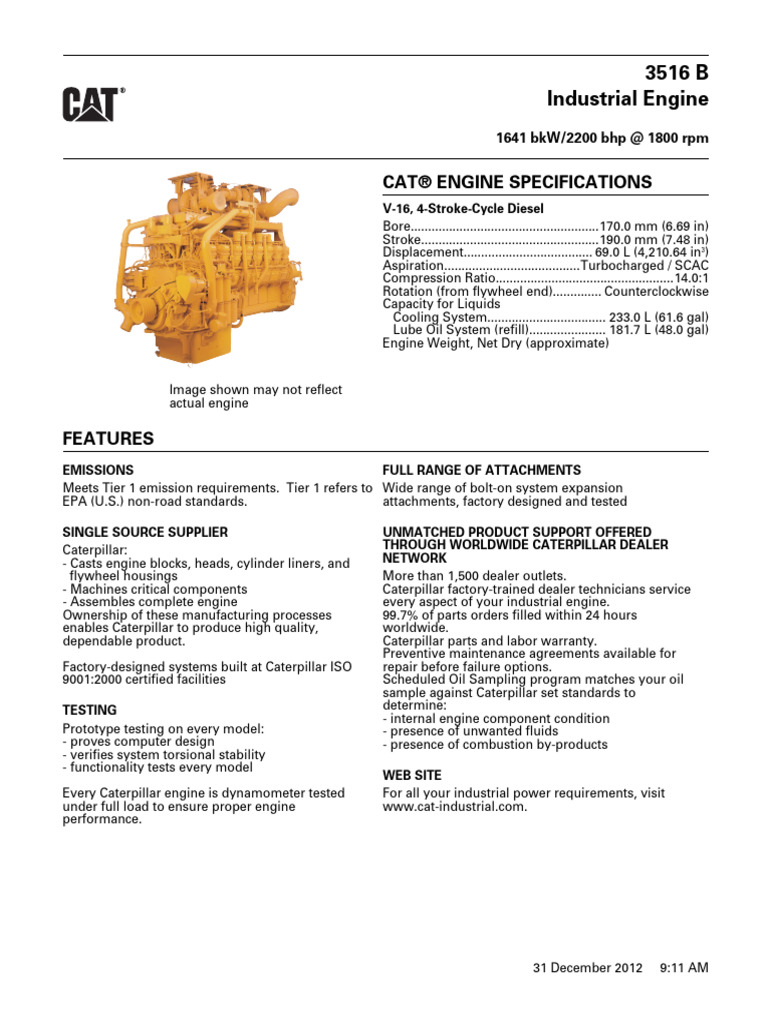 Dyno Test CAT 3516B Engine (Não É Do Nosso CAT 793D) | PDF | Horsepower ...