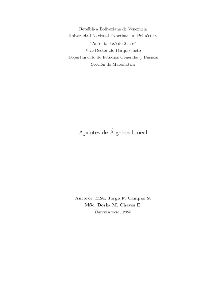 Guía Algebra Lineal Jorge Campos - PDFCOFFEE - Com, 19!11!2024 | PDF