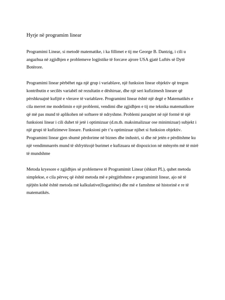 Programimi Linear | PDF
