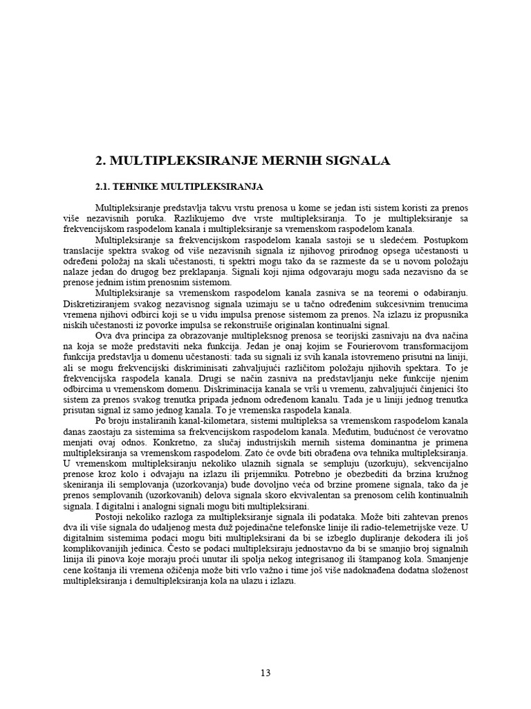 Multipleksiranje Mernih Signala | PDF