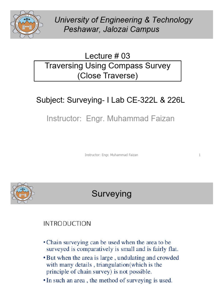 Lecture 03 Compass Surveying Part 1 | PDF | Technology & Engineering