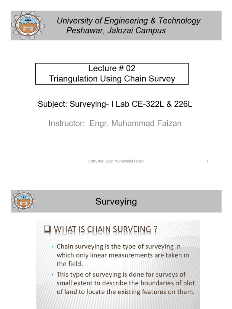 Lecture 02 Chain Surveying | PDF