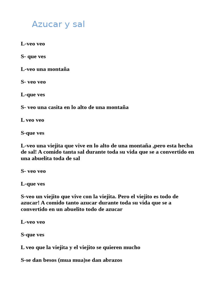 Azucar y Sal | PDF