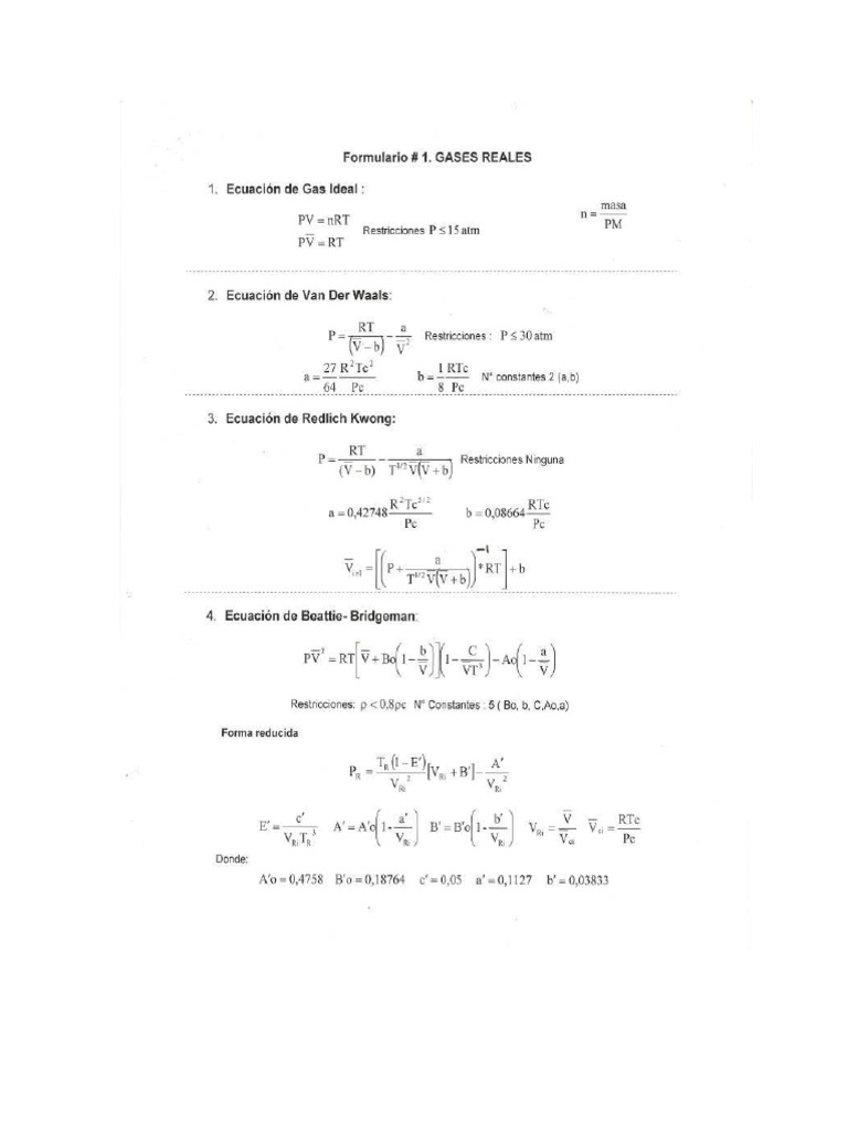 Fórmulas Del Tema 1 | PDF