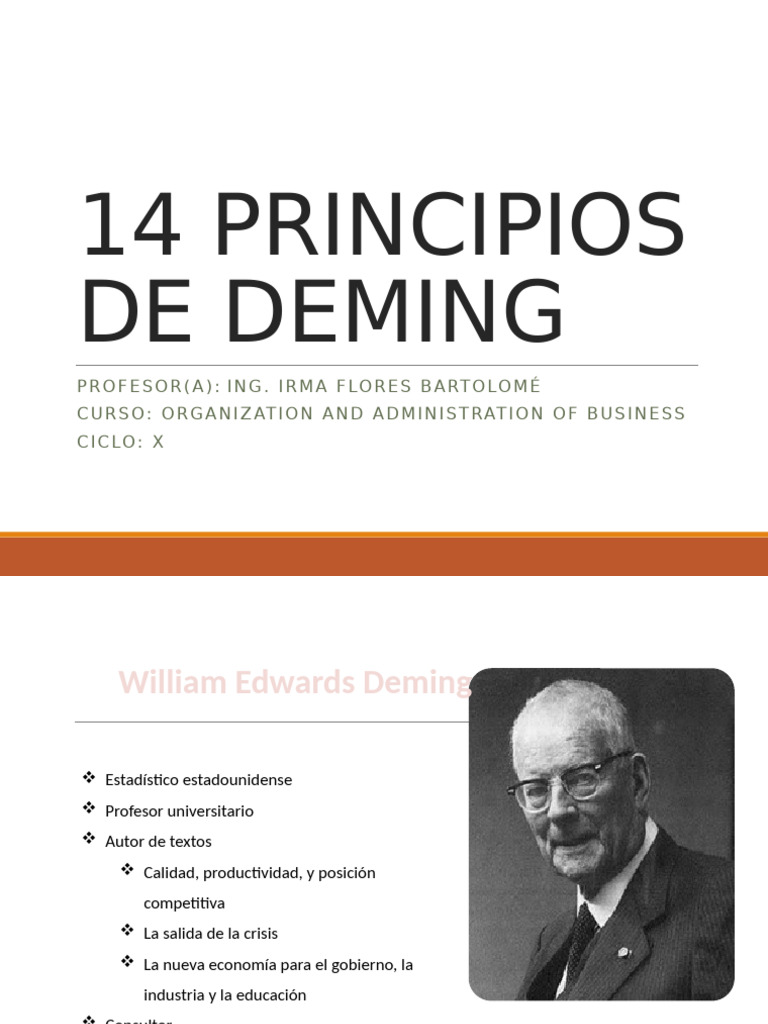 PRINCIPIOS DE DEMING | PDF | Economias | Business