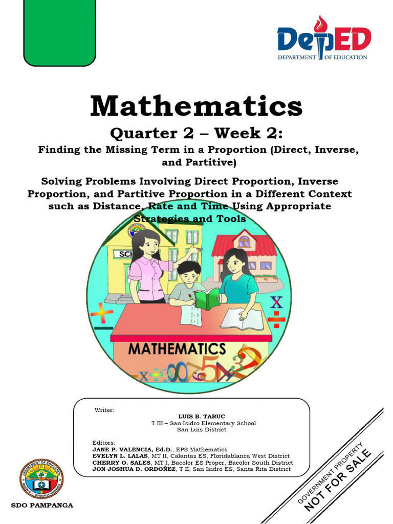 Math - Gr6 - Q2 - Week 02 - Finding The Missing Term in A Proportion | PDF | Ratio | Mathematics