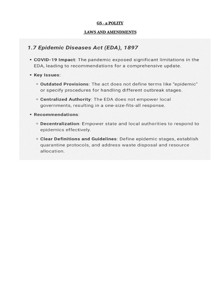 Gs - 2 Polity - Laws and Amendments | PDF