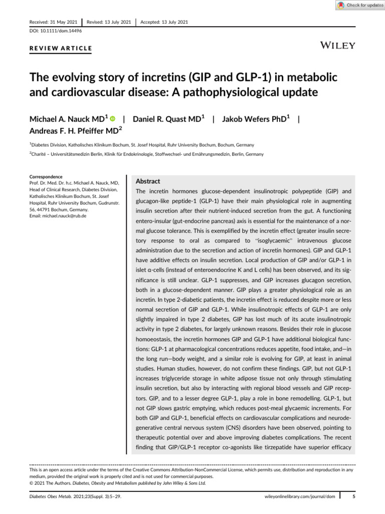 Incretins in Metabolic Disease Update | PDF | Diabetes | Insulin