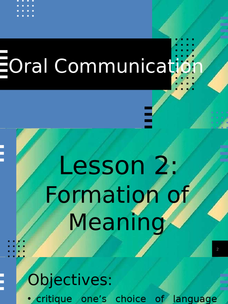 Q2 Lesson 2 Oral Communication | PDF | Science & Mathematics